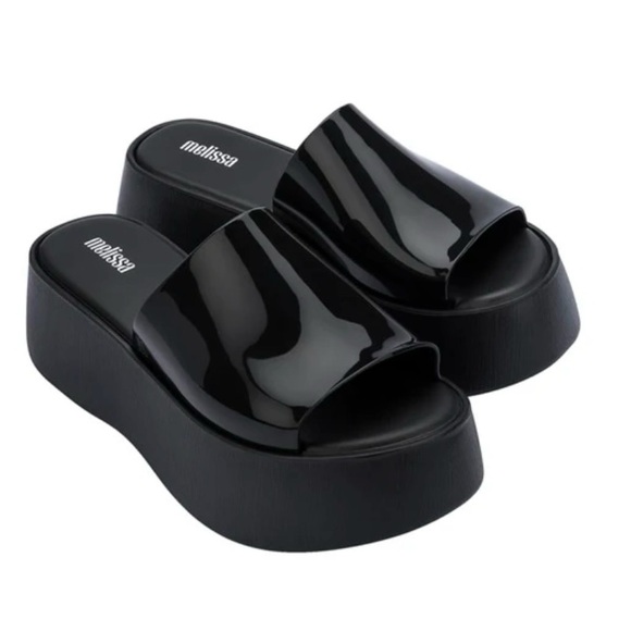 Melissa | Shoes | Melissa Becky Slide Platform Black Chunky Slip On ...